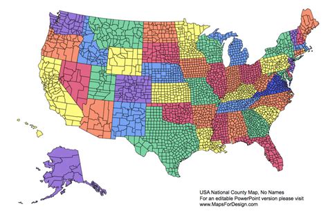 United States Map With County Names Printable Map