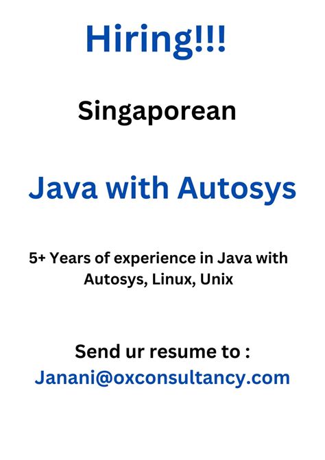 Janani Vijayaraj On Linkedin Hiring Singaporean Java Autosys