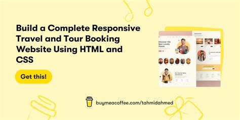 Build a Complete Responsive Travel and Tour Booking Website Using HTML and CSS - Buymeacoffee