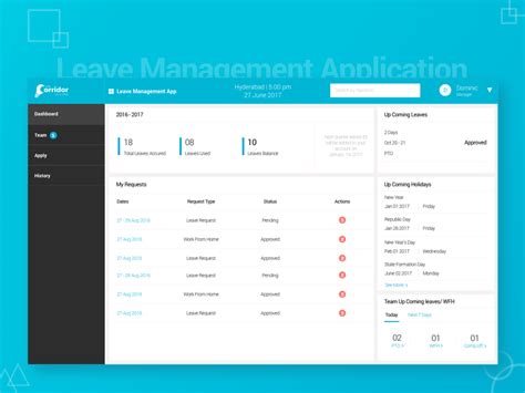 Leave Management App Dashboard By Krishna Garlapati On Dribbble