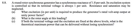 solved a round rotor synchronous generator has a synchronous