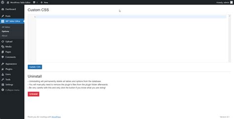 Table Editor Wordpress Plugin