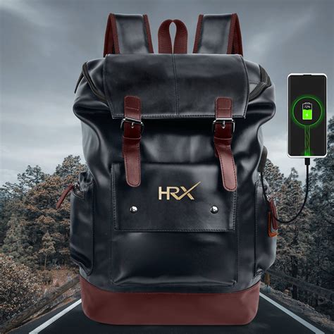 Hrx By Hrithik Roshan Brown Leatherette Anti Theft Casual Laptop