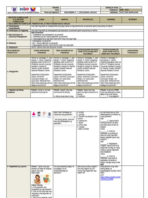 G5q3w1 Dll Epp Fcs Revised K 12 Pdf