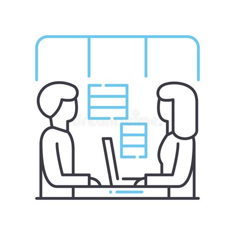 Office Work Line Icon Outline Symbol Vector Illustration Concept Sign Stock Vector