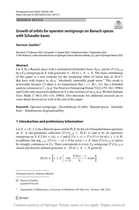 Growth Of Orbits For Operator Semigroups On Banach Spaces With Schauder Bases