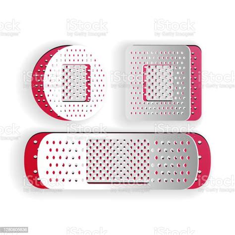 흰색 배경에 격리 된 종이 컷 붕대 석고 아이콘을 잘라 의료 석고 접착제 붕대 유연한 직물 붕대 종이 아트 스타일 벡터 1위에 대한 스톡 벡터 아트 및 기타 이미지 Istock