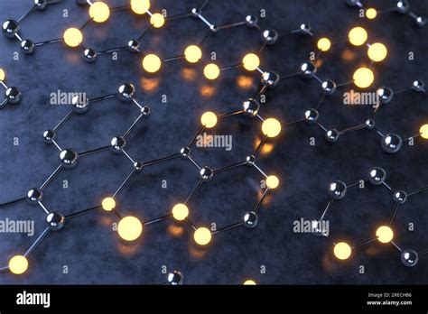 Abstract Technology Background Metal Spheres And Glowing Balls