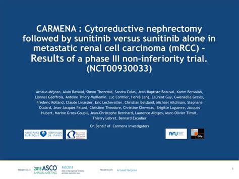 Ppt Background For The Past Twenty Years Cytoreductive Nephrectomy