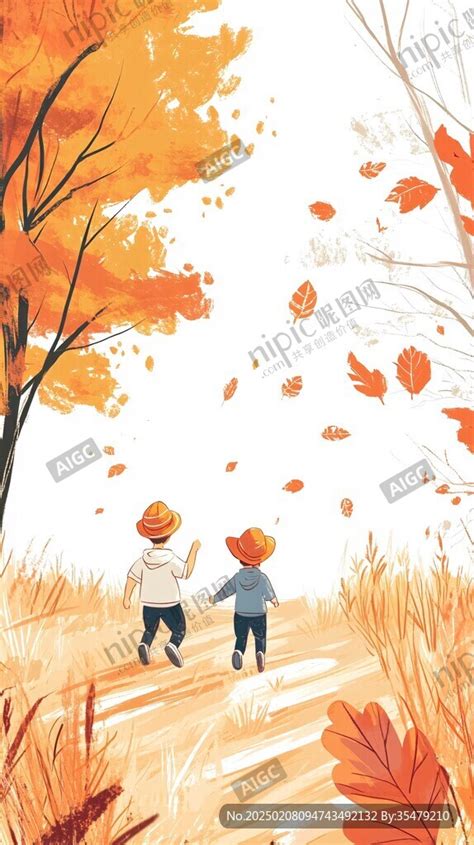 Ai创作图秋天插画秋高气爽 手绘原创插画秋天 春游秋游郊游远足 手绘秋天插画 插画秋天 秋天治愈插画 秋天插画海报 秋天插画手绘海报 秋高气爽