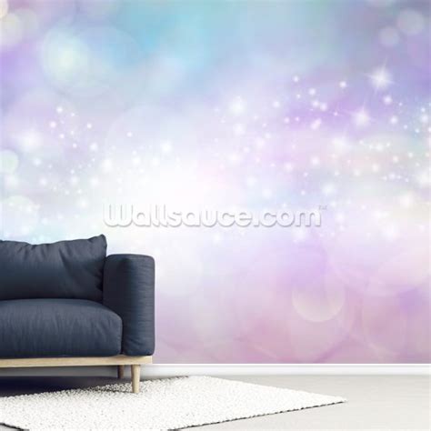 Pink And Blue Starry Glitter Mural Wallsauce Uk