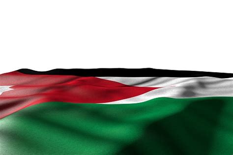 좋은 축하 플래그 3d 그림 요르단 국기의 모형 사진은 텍스트에 대한 공간과 흰색에 고립 된 원근 보기거짓말 3차원 형태에 대한 스톡 사진 및 기타 이미지 Istock