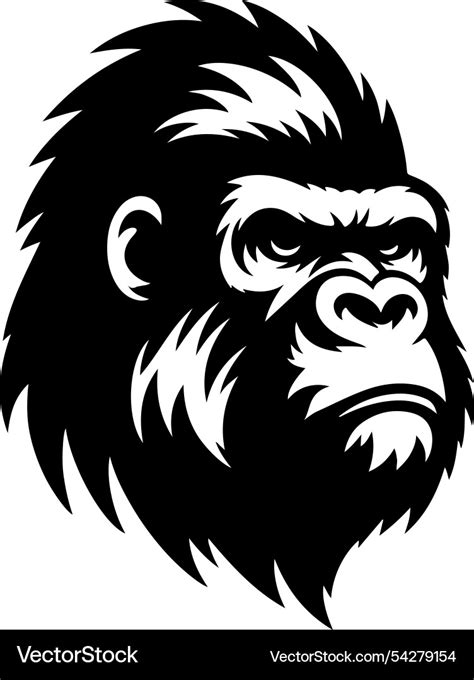 Gorilla Face Silhouette Art Royalty Free Vector Vectorstock