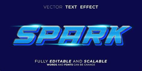 Premium Vector Spark Text Effect Editable Three Dimension Text Style