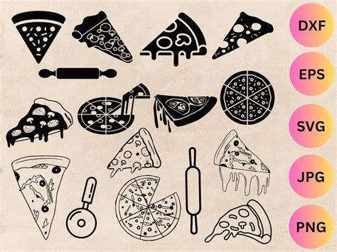 Pizza Svg Bundle Slice Graphics Cricut Cut Files Etsy