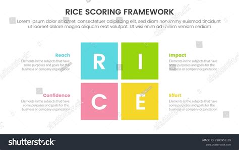 Rice Scoring Model Framework Prioritization Infographic Stock Vector