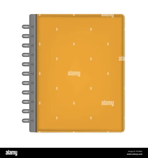 Closed Letter Size Discbound Notebook Vector Mock Up Orange Leather