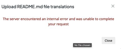 The server encountered an internal error and was unable to complete your request When upload ...