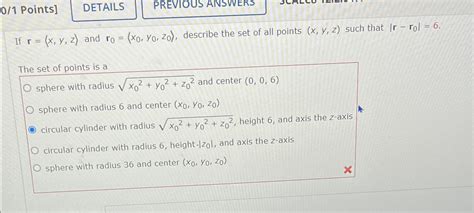 solved 01 ﻿points]if r x y z ﻿and r0 x0 y0 z0
