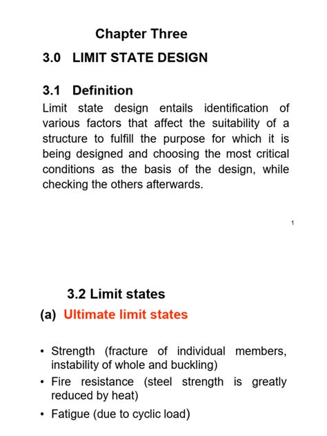 Chapter 3 Limit State Design Pdf Strength Of Materials Concrete