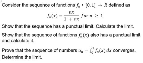 Solved Consider The Sequence Of Functions Fn R Defined Chegg