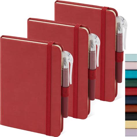 Nirmiro Small Leather Notebook Journal Notepad With Pen For Writing Women Mini