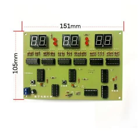 6 Bit Digital Clock Switch Kit Electronic Clock Pure Number Sub Teaching Training Welding DIY