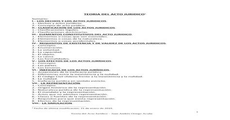 Teoria Del Acto Juridico · Se Trata