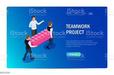캐릭터와 팀워크 프로젝트 개념입니다 디자인 웹 사이트 웹 배너 인포 그래픽 영웅 이미지에 사용할 수 있습니다 평면 아이소메트릭 벡터 일러스트입니다 3차원 형태에 대한 스톡