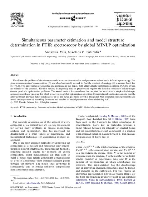 Pdf Simultaneous Parameter Estimation And Model Structure