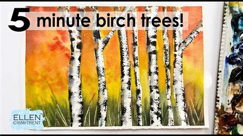 Watercolor Birch Trees Tutorial