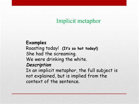 Implied Metaphor Examples