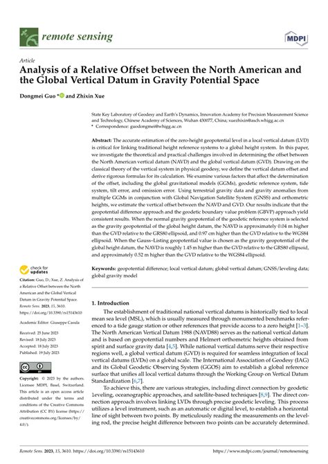 pdf analysis of a relative offset between the north american and the