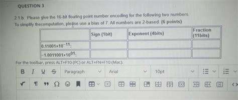 Solved B Please Give The Bit Floating Point Number Chegg