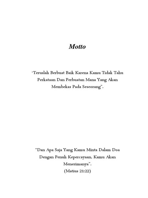 Motto Skripsi Pdf