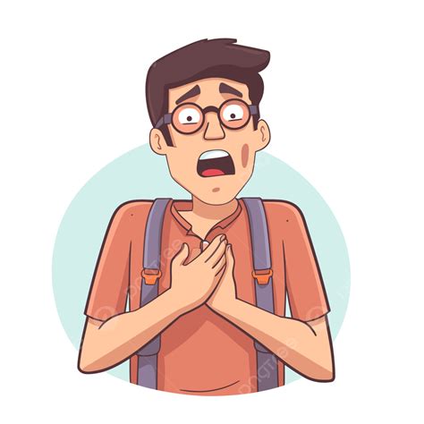 Sesak Napas Vektor Stiker Clipart Pemuda Asia Merasa Sedih Kartun Stiker Clipart Png Dan