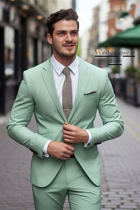 Mens Light Green Suits Men 3 Piece Suitgroom Suit Ethnic Wedding