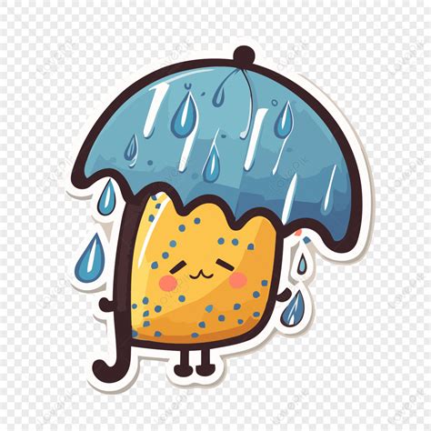 우산 클립 아트와 귀여운 작은 만화 일러스트 스티커 벡터상표 Png 일러스트 무료 다운로드 Lovepik