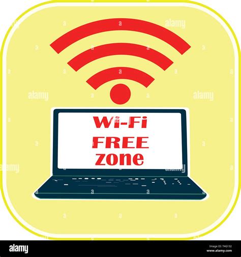 Flat Drawing Of A Laptop Sign Symbol Of Free Wi Fi Vector Stock Vector Image Art Alamy