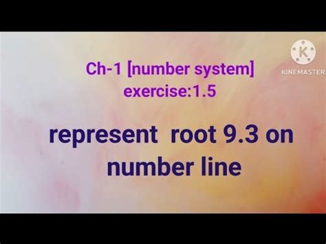 Ch 1 Exercise 1 5 Represent Root 9 3 On Number Line Learn In 5 Min YouTube