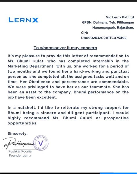 bhumi gulati on linkedin internshipexperience hrm marketing lernx