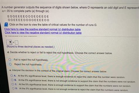 Solved A Number Generator Outputs I Quence Of Digits Shown