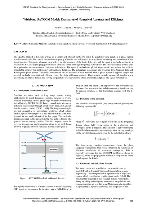 pdf wideband satcom model evaluation of numerical accuracy and