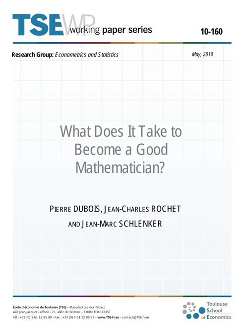 Pdf What Does It Take To Become A Good Mathematician Dokumen Tips