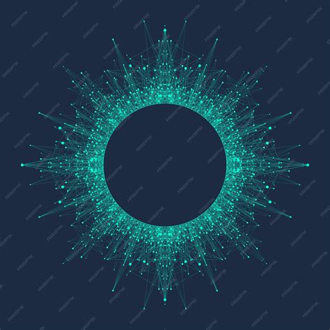 양자 컴퓨터 기술 개념입니다 딥 러닝 인공 지능 비즈니스 과학 기술을 위한 빅 데이터 알고리즘 시각화 파도가 흐릅니다