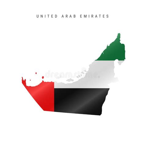 Waving Flag Map Of United Arab Emirates Vector Illustration Stock