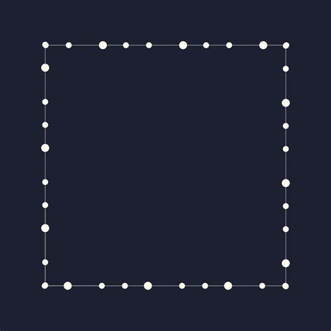 Fairy Lights Geometric Square Border Frame White String Garland With Text Space Isolated On