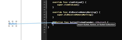 ios cannot connect action to existing function in xcode 6 1 1 stack