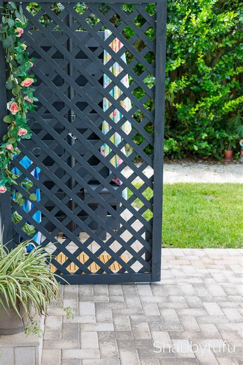 Lattice Panels Privacy Screen Distinct 24 In X 48 In Dorset Black