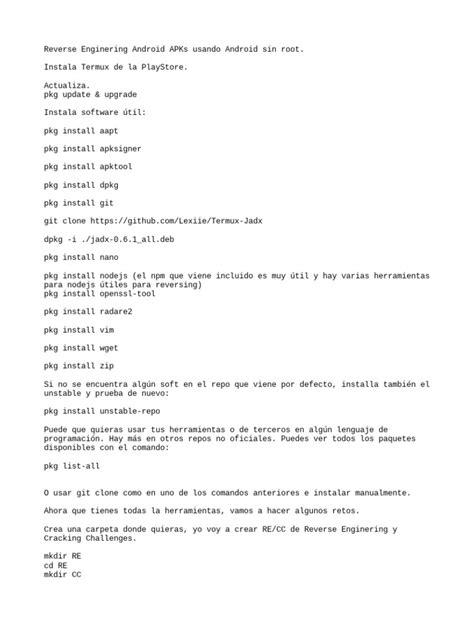 Reverse Enginery Termux Pdf Java Lenguaje De Programación Zip